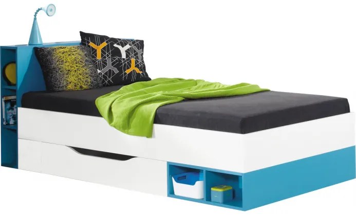 Dětská postel s úložným prostorem Humfrey, Barevné provedení 8 bílá / žlutá