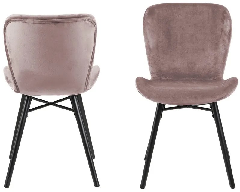 Designová jídelní židle Alejo popelavá růžová