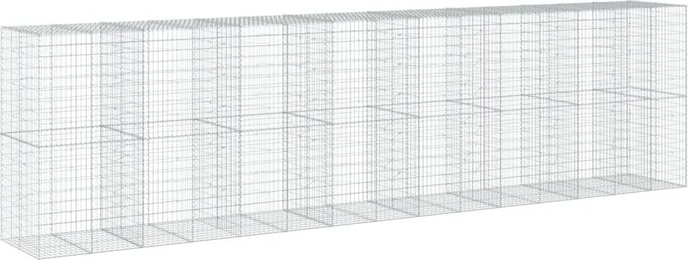 Gabionový koš s víkem 750 x 100 x 200 cm pozinkované železo 3295238