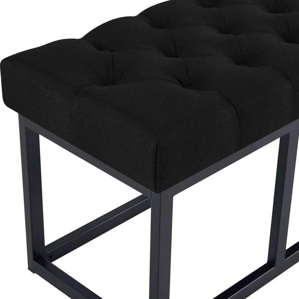 Lavice Amun látka černá konstrukce 120 cm