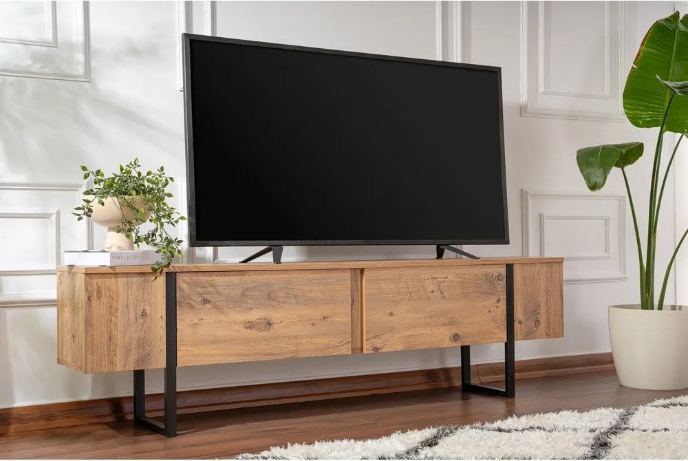 TV stolek v dekoru borovice v přírodní barvě 180x50x29,5 cm Serenity – Kalune Design