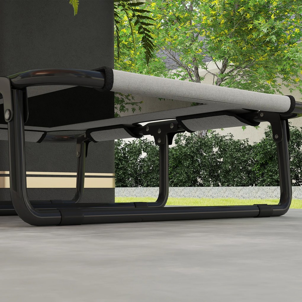 PawHut Vyvýšená Skládací Postel pro Psy - Outdoor Běžecká Postel s Prodyšným Síťovým Designem pro Malé a Střední Psy, Světle Šedá Oxford 75 x 51 x 18…