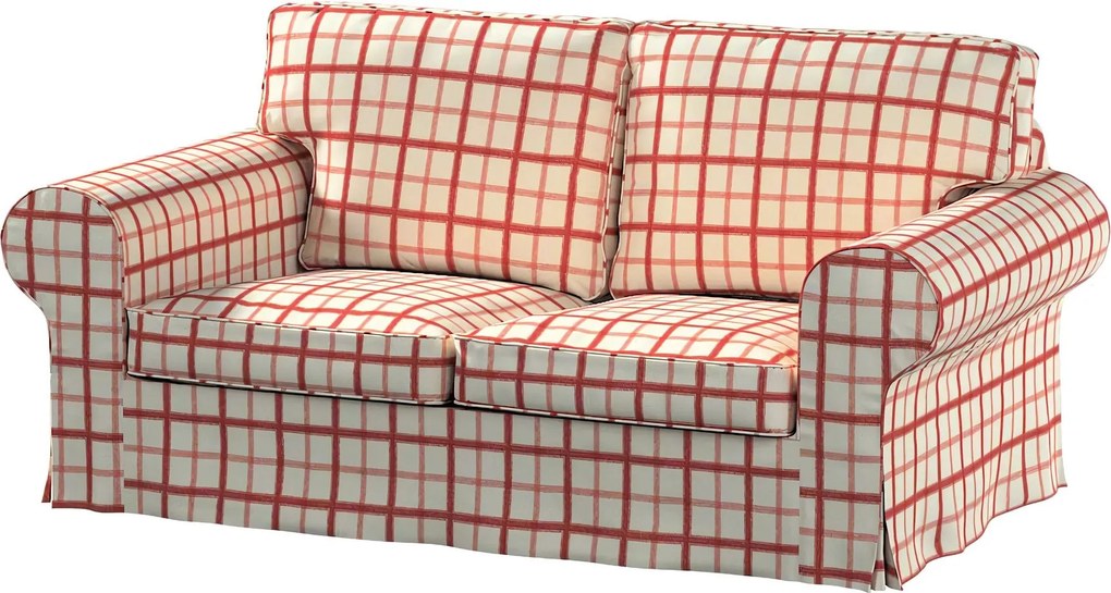 Potah na pohovku IKEA Ektorp 2-místná rozkládací NOVÝ MODEL 2012 barva červená látka vzorované