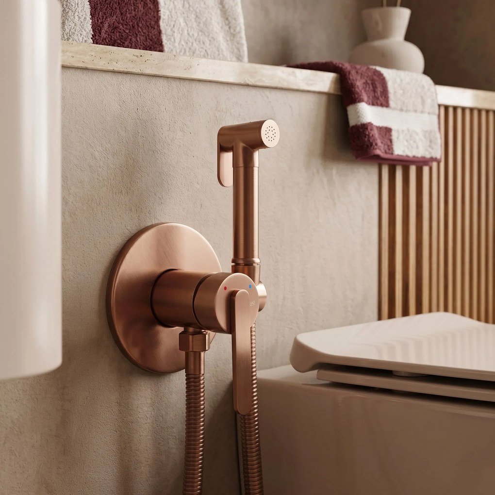 Rea, Podomítková bidetová baterie Rea Ontario Brush Copper, REA-B4505