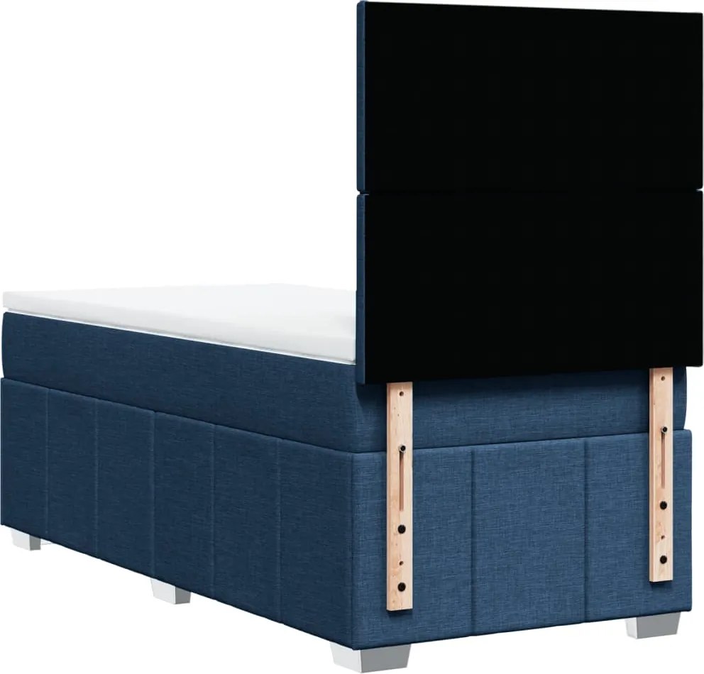 Box spring postel s matrací modrá 90x200 cm textil 3291550