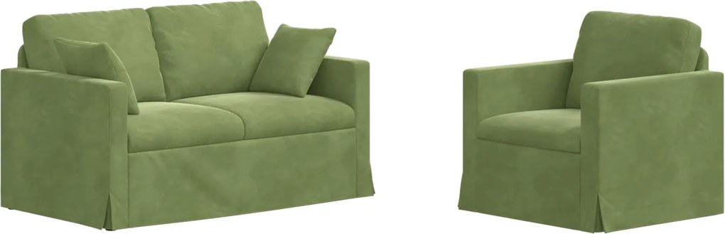 Set pohovek 2 ks Světlá zelená samet 3407510