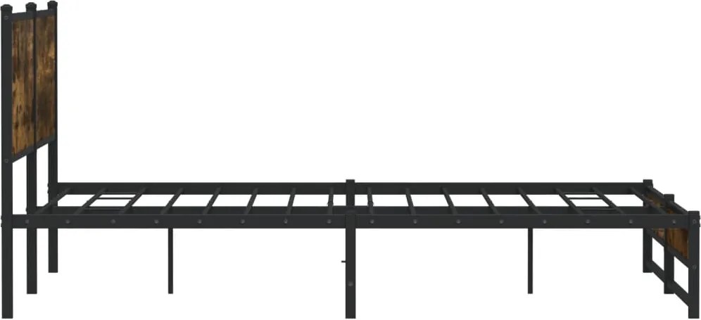 Kovový rám postele bez matrace kouřový dub 180 x 200 cm 3301381