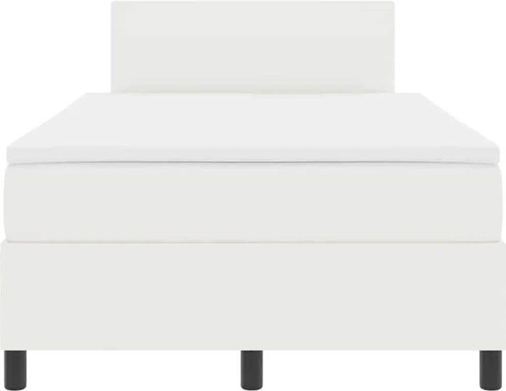 Postel s boxspringem s čelo Krémová a bílá 120 x 200 cm 3337509