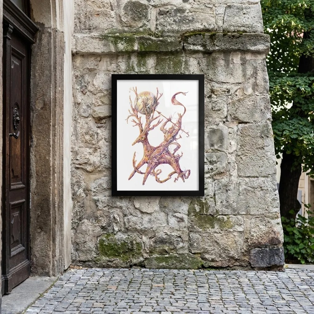 Filip Šenkeřík | Jezdec v zajetí Rám: Bílý, Velikost: 60 x 40 cm