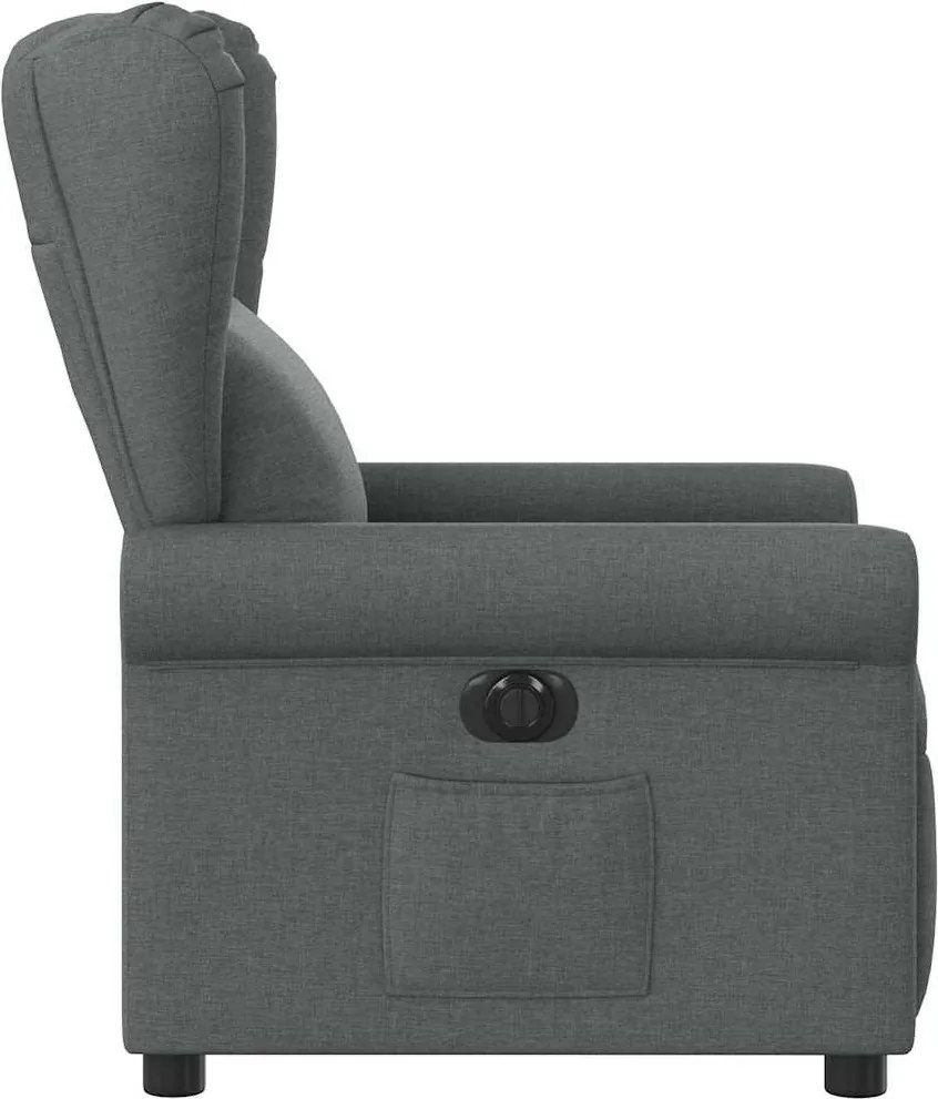 Elektrické polohovací křeslo tmavě šedé textil 3303355