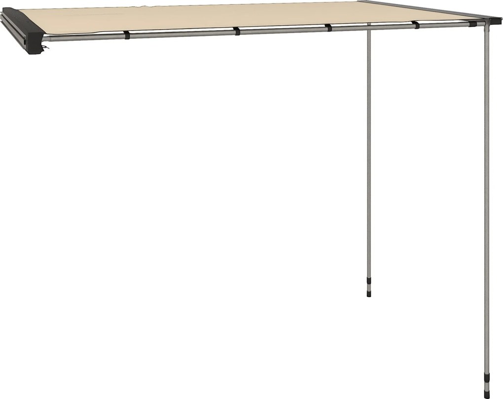 Outsunny Auto Markýza 160 x 250 cm Skládací Voděodolný Slunečník s Keder UV Ochrana Střešní Stan Auto Slunečník pro Kempink Karavany SUV Karavany Venk