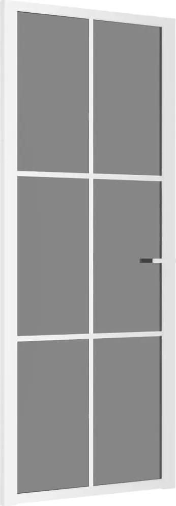 vidaXL Interiérové dveře 83 x 201,5 cm bílé matné sklo a hliník [350589] Barva: Černá a mléčná
