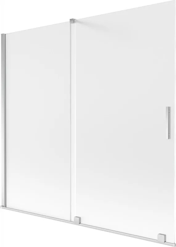 Mexen Velar, 2-křídlová posuvná vanová zástěna 170 x 150 cm, 8mm sklo námraza, chromová, 896-170-000-31-01