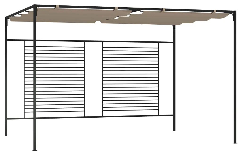 Altán se zatahovací střechou 3 x 4 x 2,3 m taupe 180 g/m² 313624