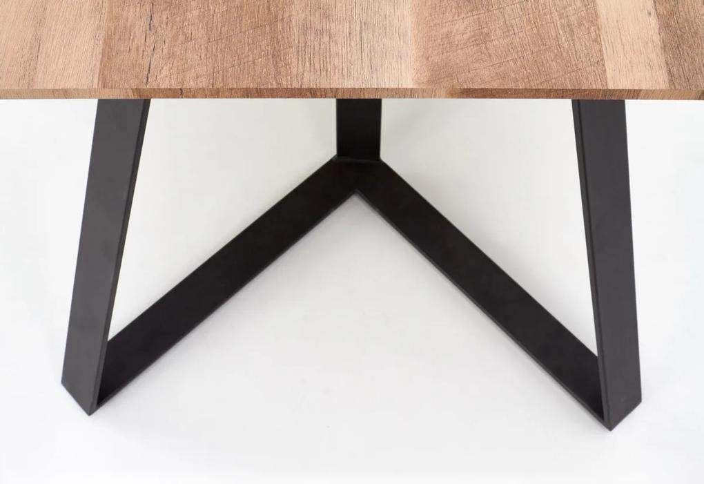 Jídelní stůl CALGARY, 180x76x90, rustikální ořech/černá