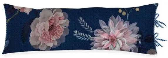 Pip Studio polštář s výplní Tokyo Bouquet Long Cushion Dark Blue 30x90, v perkálovém povlaku (Dlouhý dekorační polštář s výplní)