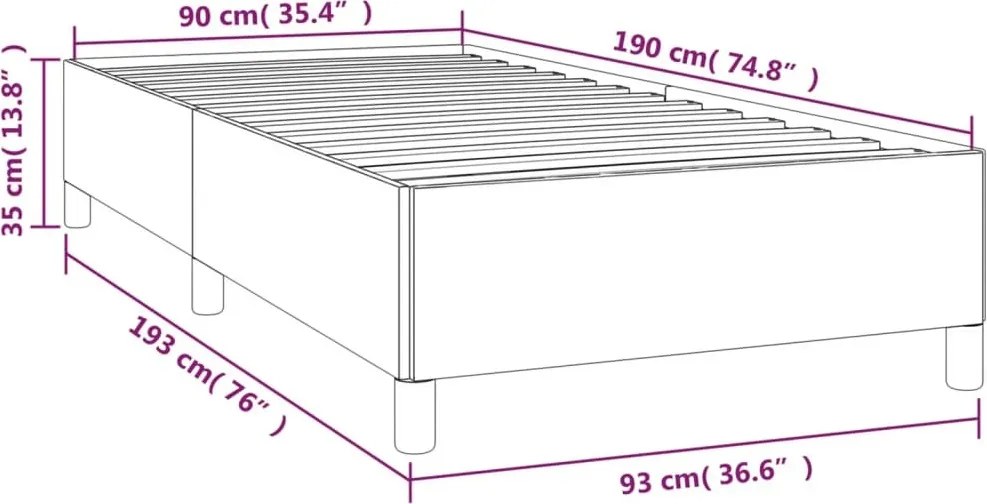 vidaXL Rám postele 90 x 190 cm umělá kůže [347221] Barva: Bílá