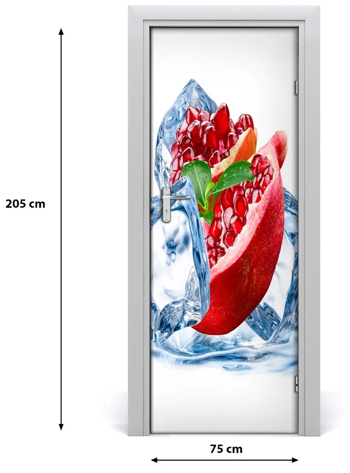 Fototapeta na dveře samolepící granátové jablko a led 75x205 cm