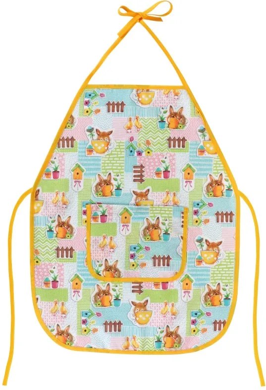 Bellatex Dětská zástěrka Žlutá,Růžová,Modrá 37 x 47 cm, pro děti ve věku 3 - 5 let