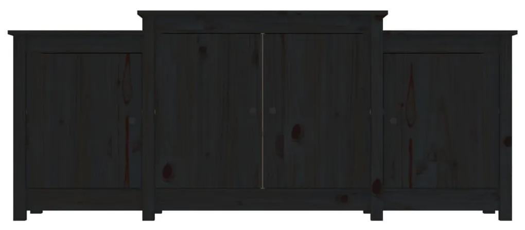 Příborník černý 164x37x68 cm masivní borové dřevo,  821496