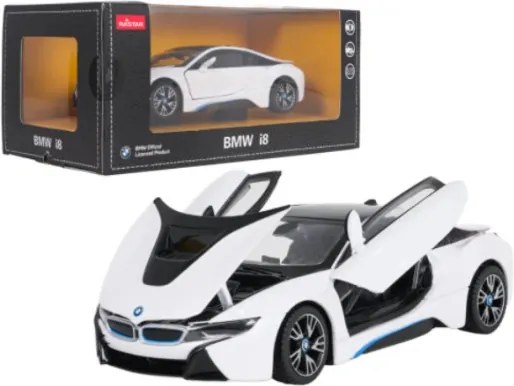 Model auta BMW i8 1:24 RASTAR bílé