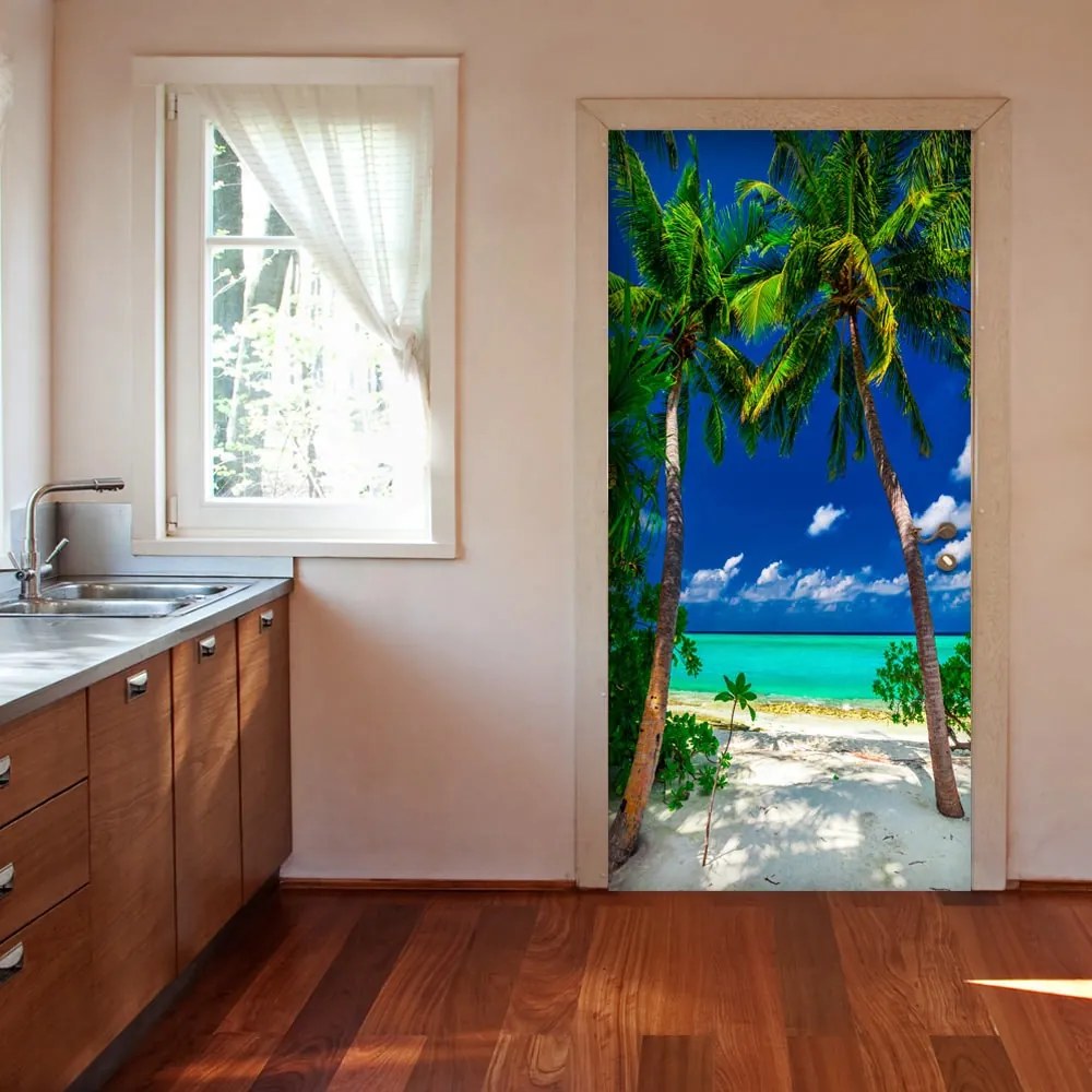 Fototapeta na dveře s motivem pláže na vysněném ostrově - 100x210