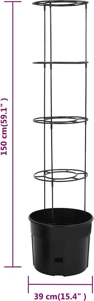 Truhlík na pěstování rajčat antracit Ø 39 x 150 cm polypropylen 152210