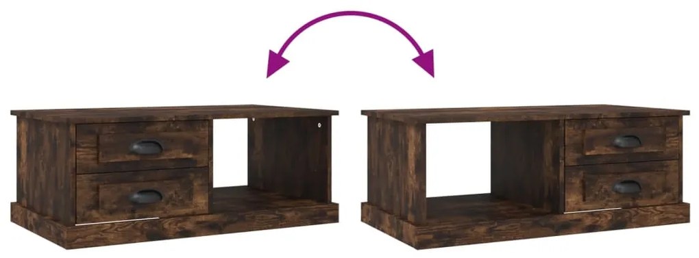 Konferenční stolek kouřový dub 90 x 50 x 35 cm kompozitní dřevo - Default Title