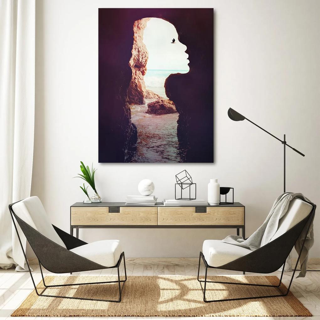 Gario Obraz na plátně Tvář ve skále - Patryk Andrzejewski Rozměry: 40 x 60 cm