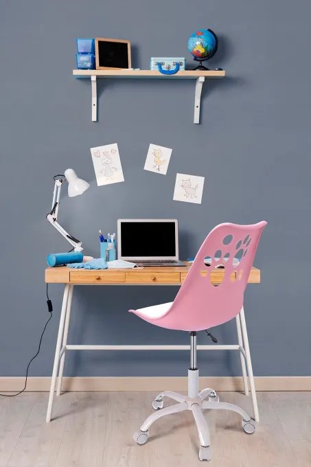 Dětská otočná židle JOY 2 růžová / bílá