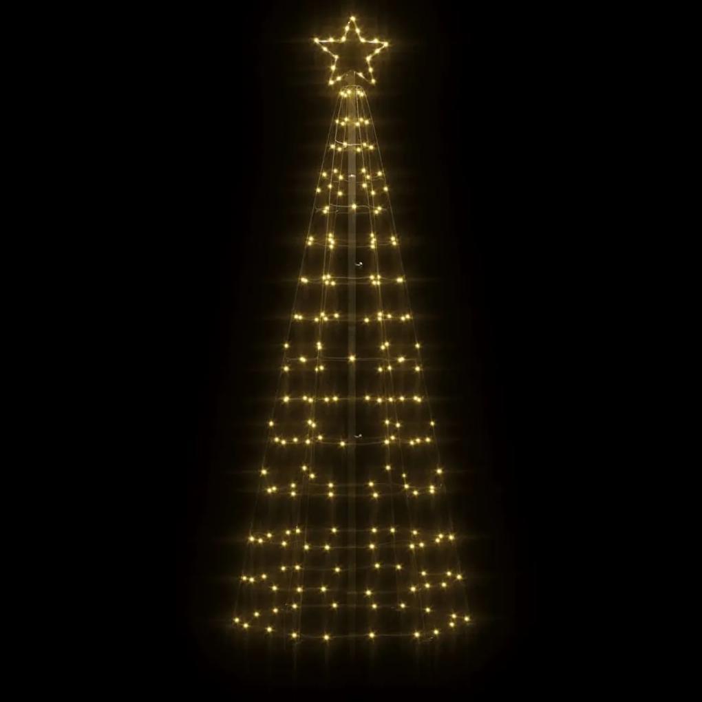 Vánoční stromek kužel s hroty 220 teplých bílých LED 180 cm