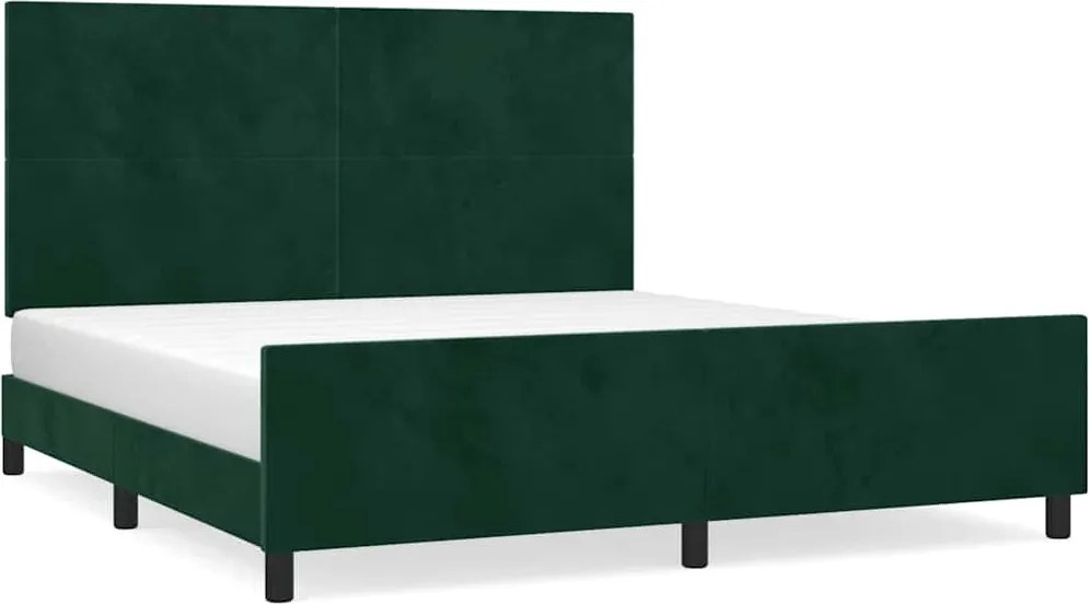 Rám postele s čelem tmavě zelený 180x200 cm samet 3125650
