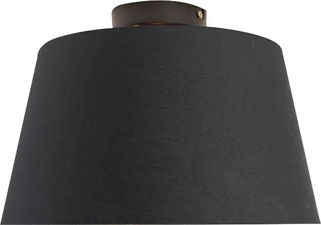 Stropní svítidlo s bavlněným stínítkem černé se zlatem 32 cm - Combi Black