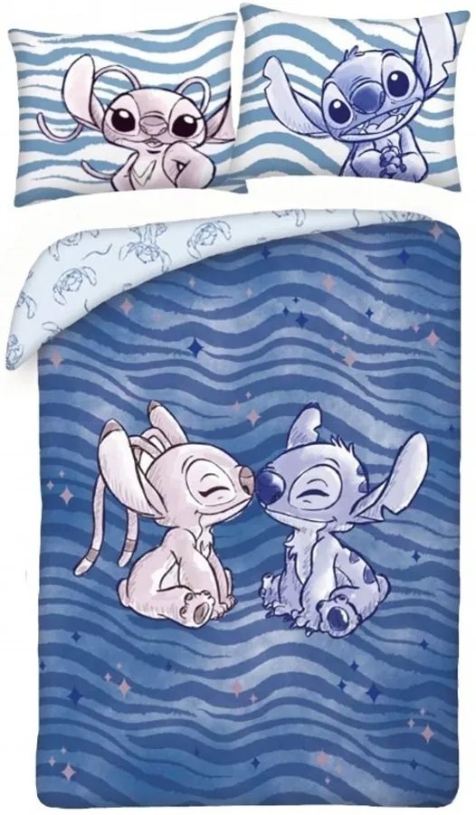 Bavlněné ložní povlečení Lilo & Stitch - motiv Wave - 100% bavlna - 70 x 90 cm + 140 x 200 cm