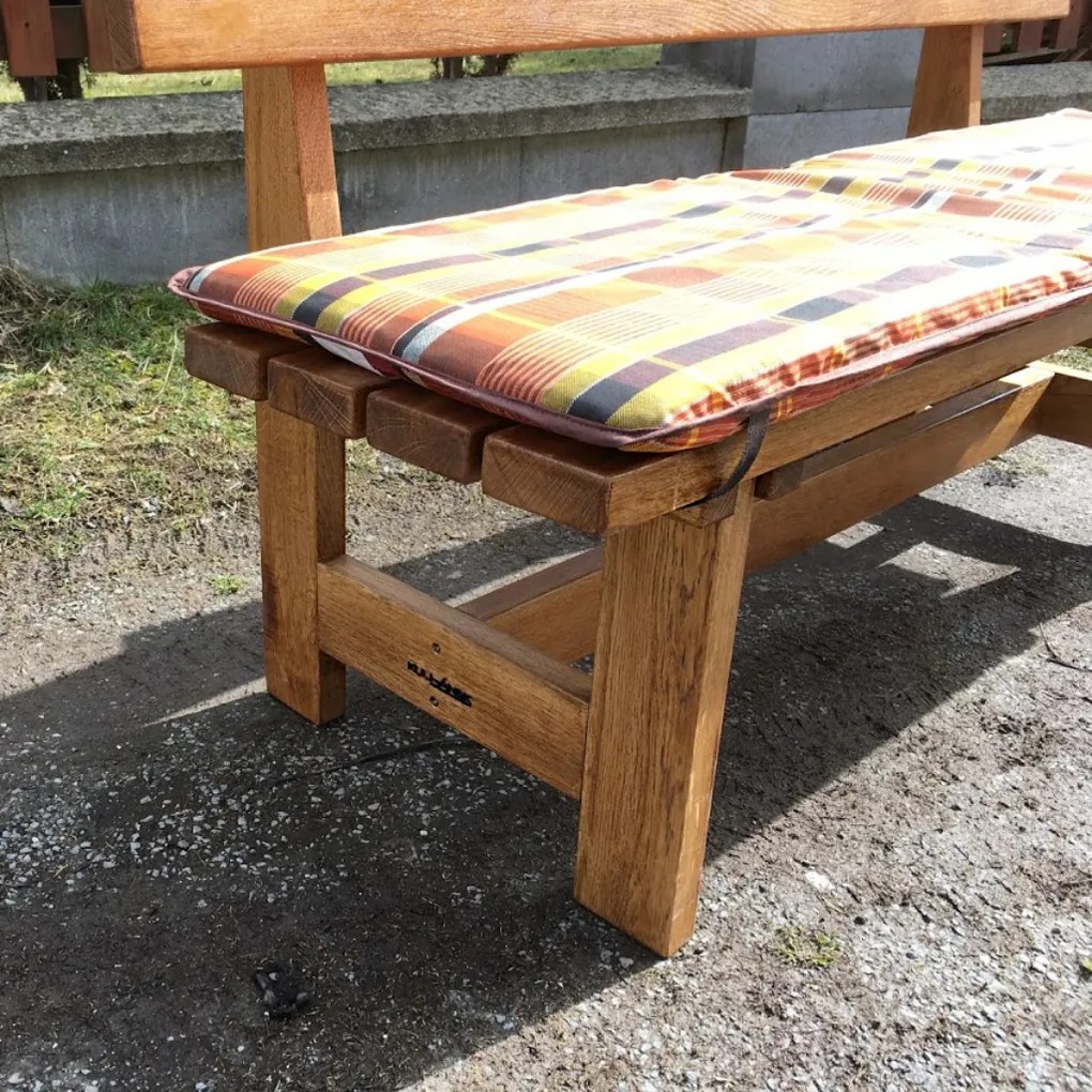 KULHÁNEK Zahradní lavice s opěradlem - klasická Délka: 150 cm, Odstín nátěru: lazura - teak