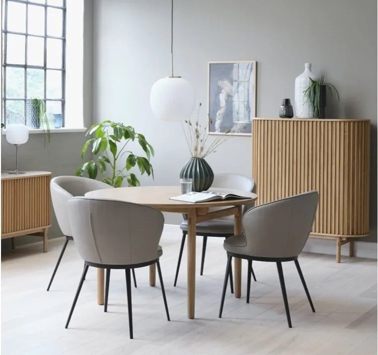 Kulatý rozkládací jídelní stůl v dekoru dubu ø 120 cm Carno – Unique Furniture