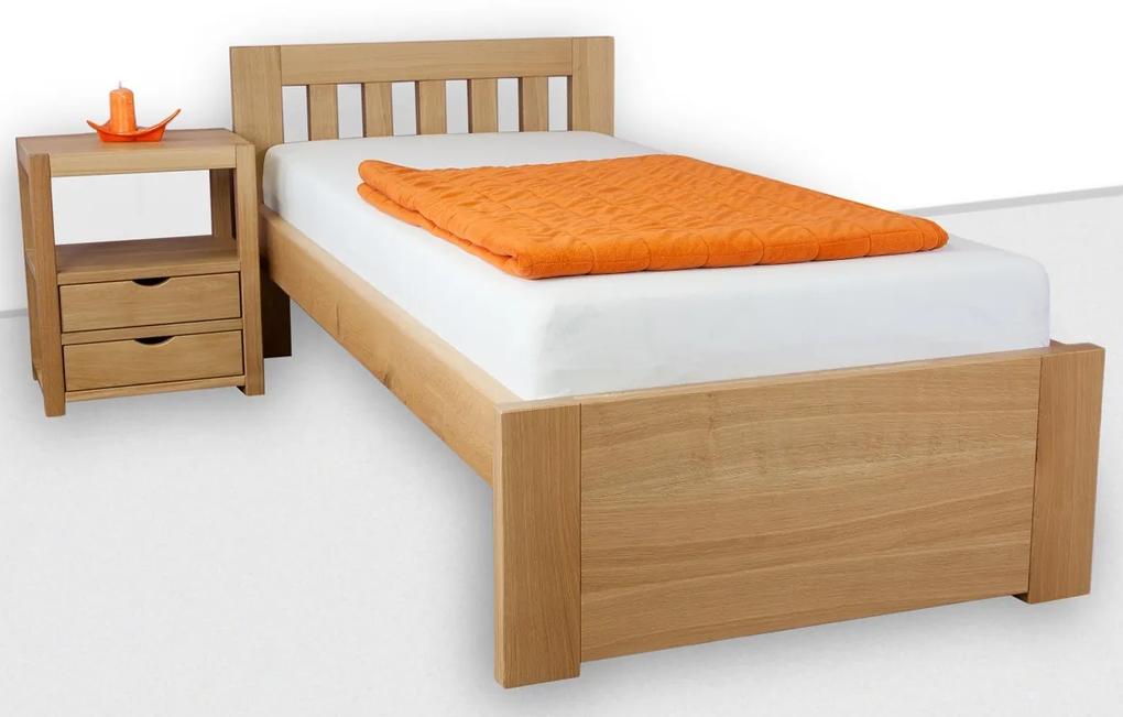Krajča Jednolůžková postel z masivu Clare 80 x 200 cm Povrchová úprava: Černá, Druh dřeva: Dub