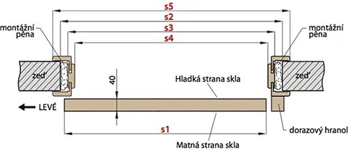 Posuvné dveře na stěnu Magnólie 1 Jasan grafitový PREMIUM
