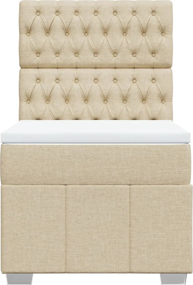 Box spring postel s matrací krémová 90x200 cm textil 3291563
