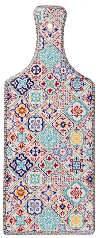 Keramické prkýnko / podtácek s motivem dlaždic Lisabon – 12x30 cm