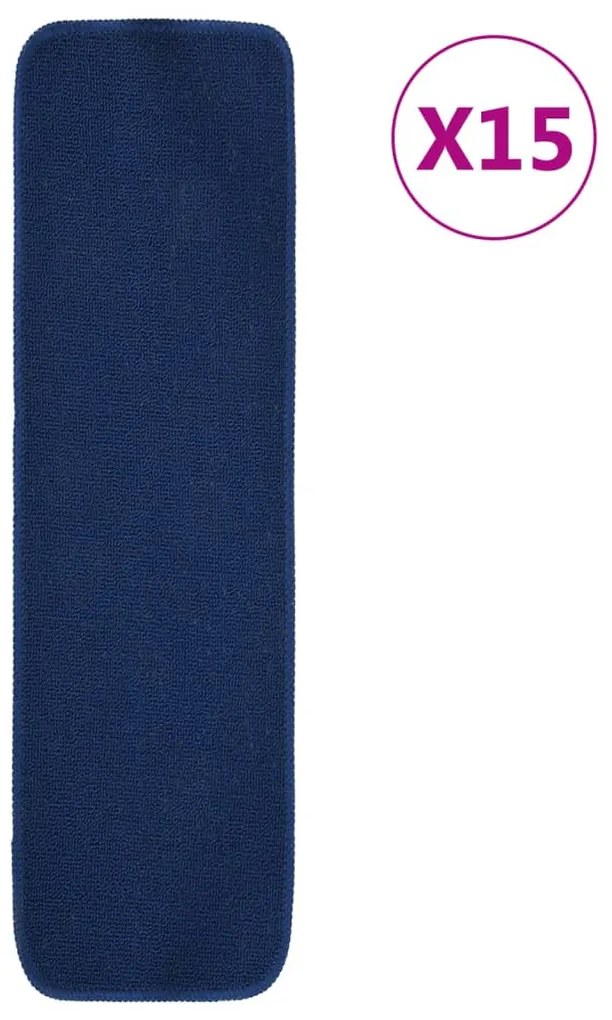 Nášlapy na schody 15 ks 75x20 cm námořnická modř protiskluzové 340399