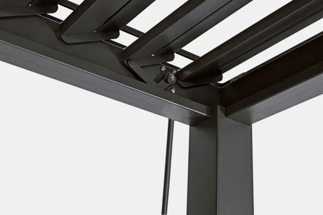 BIZZOTTO Antracitová hliníková pergola s uzavíracími lamelami OCEAN 3,6x7,2 m 0795784