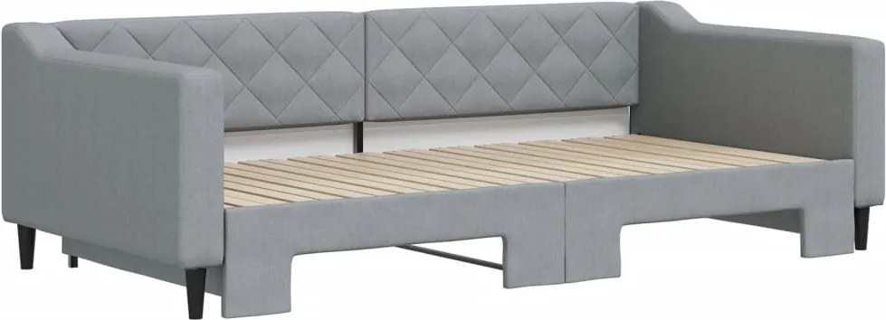 Válenda s přistýlkou světle šedá 100 x 200 cm textil 3197431