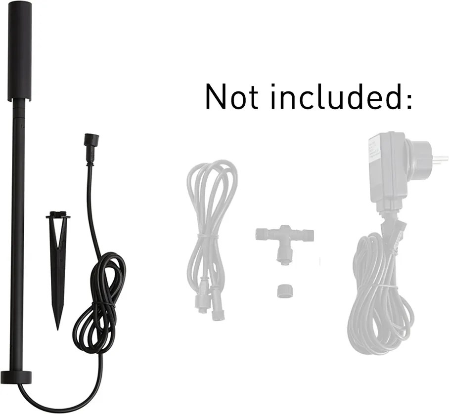 Moderní zahradní reflektor 12V černý 10 cm vč. LED IP65 - Voltaire Lino