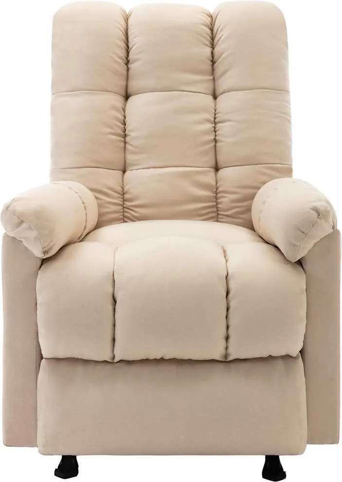 Masážní polohovací křeslo krémové textil 321419