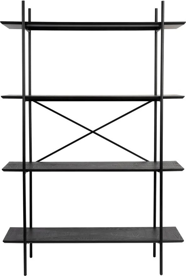 Černý kovový regál 120x180x40 cm Marcio – White Label