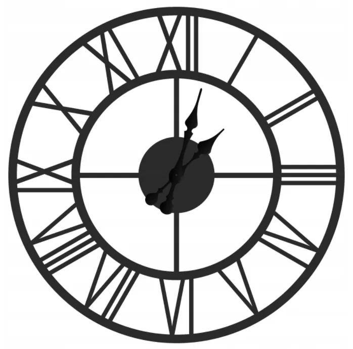 RMP Nástěnné kovové hodiny Roma 50cm černé