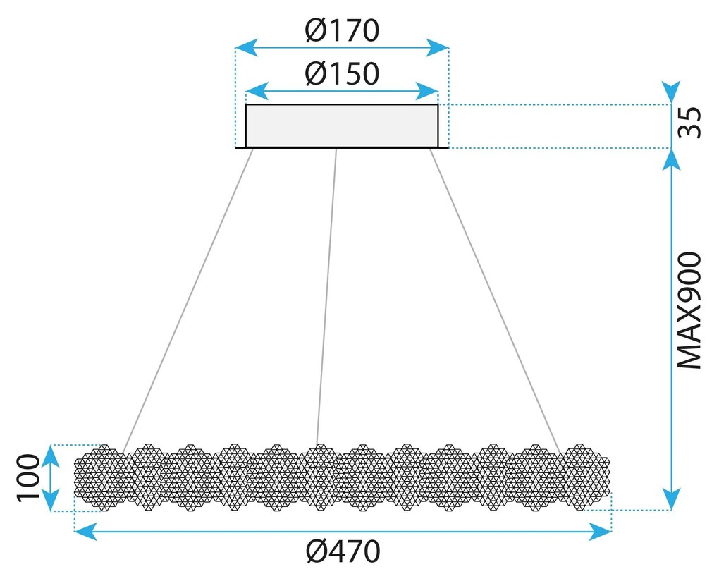 Toolight Závěsné LED osvětlení Crystal LE5 MS016-CP chrom 47 cm