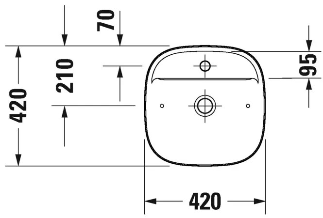 Duravit Zencha - Umyvadlová mísa 420x420x140 mm, matný antracit 2374421371