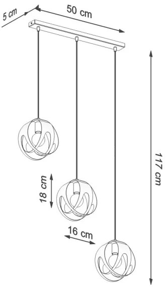 Sollux SL.1085 - Lustr na lanku TULOS 3xE27/60W/230V bílá